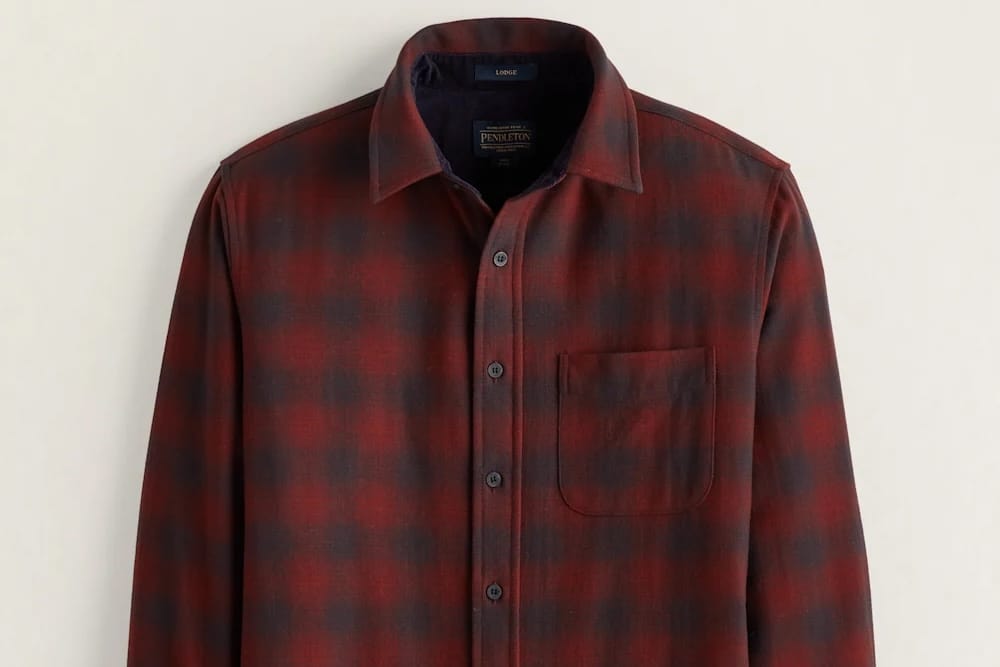 Men's Pendleton Plaid Merino Lodge Shirt: Made in USA